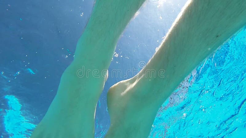 Feet of Swimming Man Underwater in Outdoor New Stock Footage - Video of ...