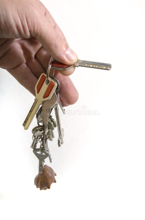 Man`s Hand with a Bunch of Keys. Stock Image - Image of business, hold ...