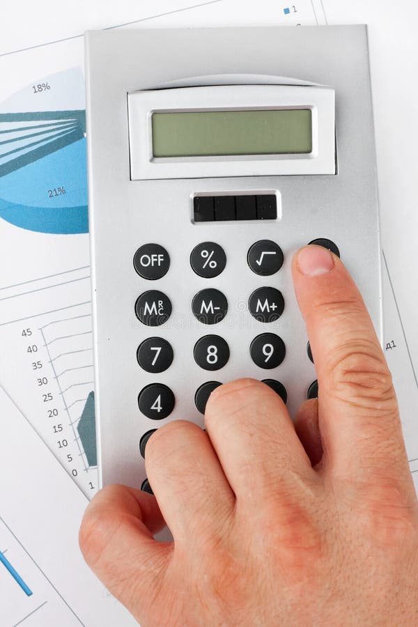 Man S Hand with a Calculator Stock Photo - Image of exchange ...