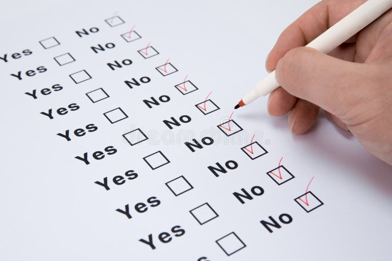 Yes and No Checkbox Marking. Stock Image - Image of mans, frame: 122486321