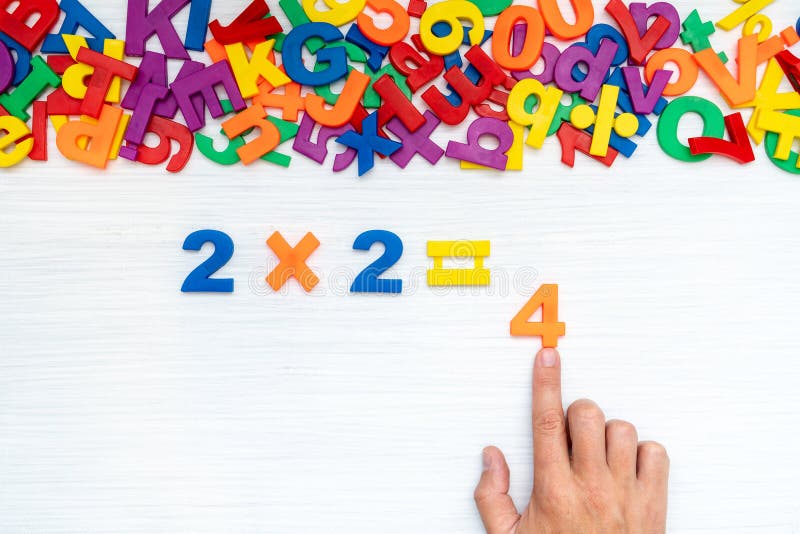 Simple Multiplication Formula with Colorful Numbers Stock Image - Image ...