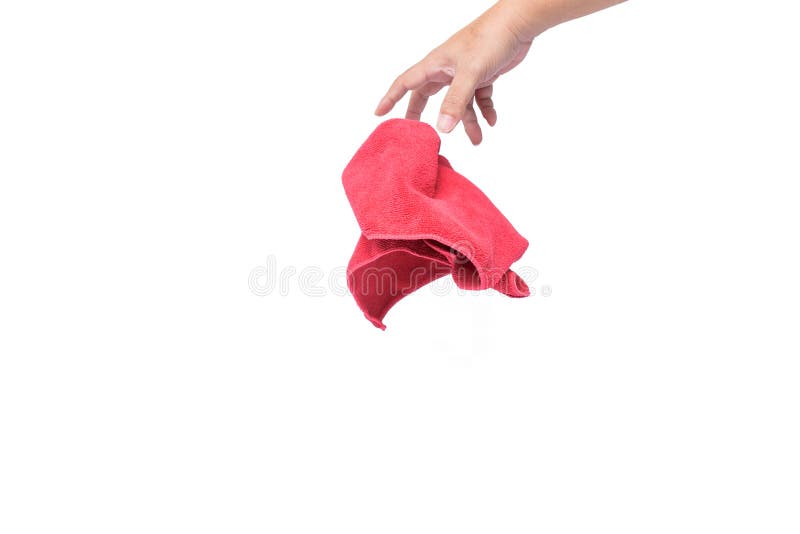 The Man`s Hand is Drop or Releasing the Red Rag Stock Photo - Image of ...