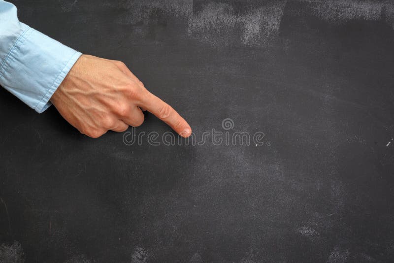 Man S Hand Gesturing on Dark Chalkboard with Copy-space Stock Photo ...