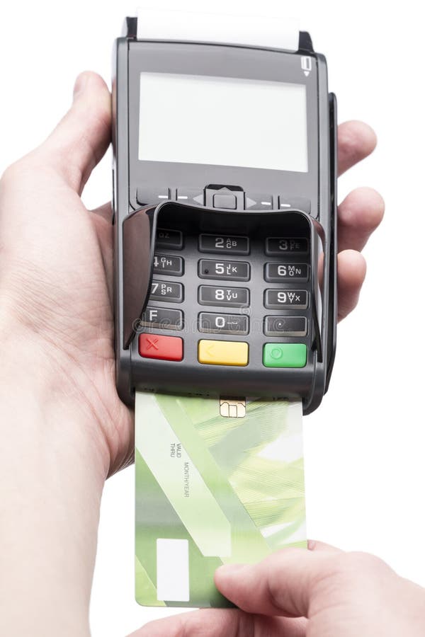 Man S Hand Holding a Bank Card on POS-terminal Stock Photo - Image of ...