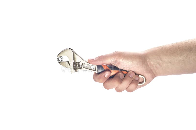 Man's Hand Holding Big Wrench Stock Photos - Free & Royalty-Free Stock ...