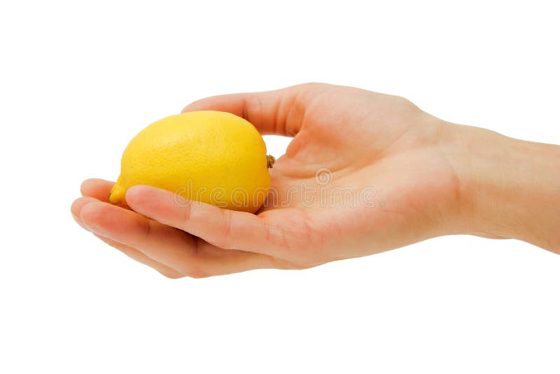 Man's Hand Holding A Lemon Stock Image - Image: 26605001