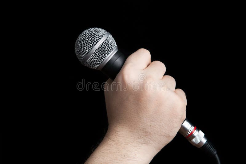 Man's Hand Holding Microphone Stock Photos - Free & Royalty-Free Stock ...