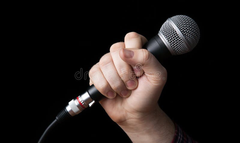 Man's Hand Holding Microphone Stock Photos - Free & Royalty-Free Stock ...