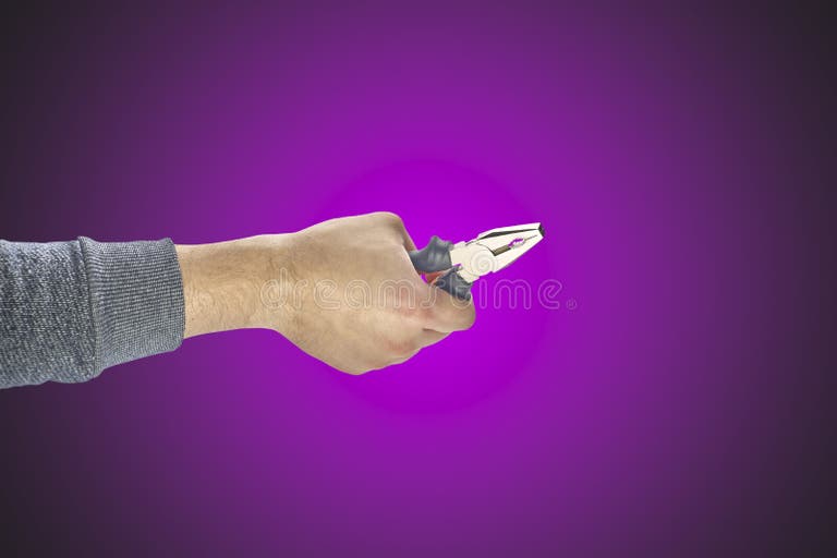Man`s Hand Holding a Pliers Stock Image - Image of pliers, power: 92579879