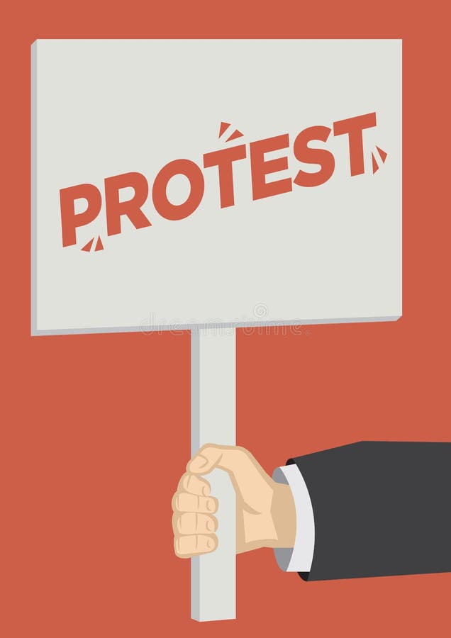 Man`s Hand Holding a Protest Board Close Up Stock Vector - Illustration ...