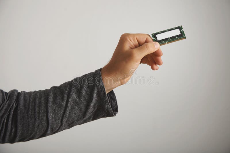 Man s hand holding RAM stock photo. Image of chip, connection - 77848048