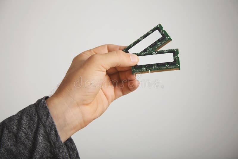 Man s hand holding RAM stock image. Image of computer - 77848203