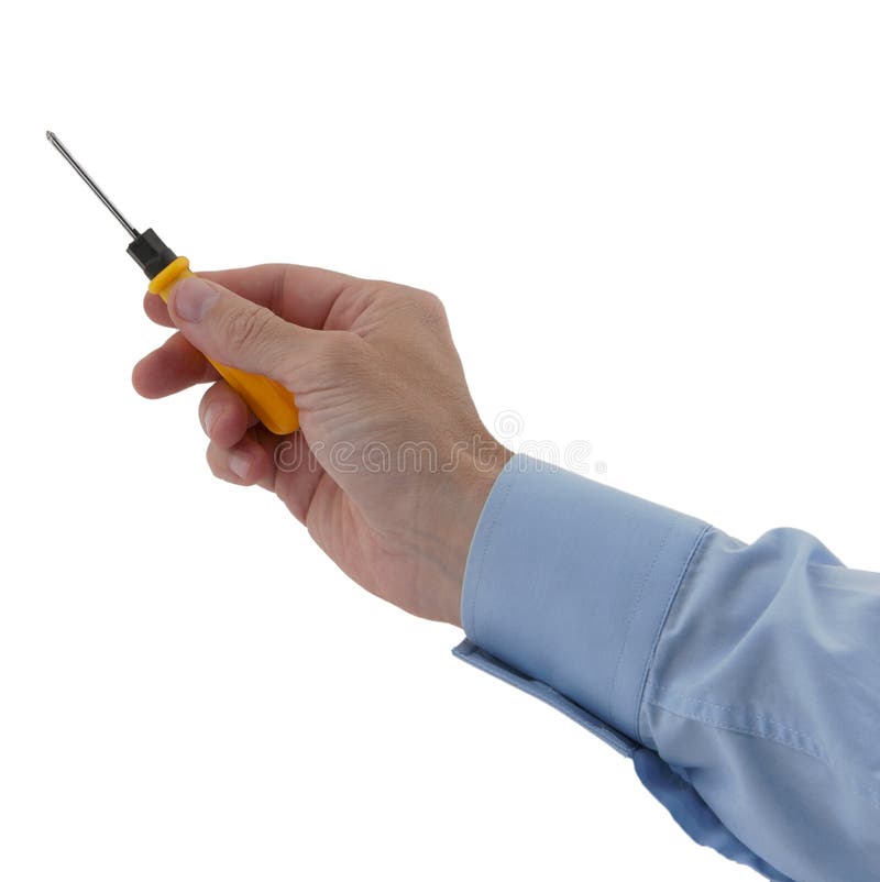 Man S Hand Holding Screwdriver Stock Image - Image of body, instrument ...