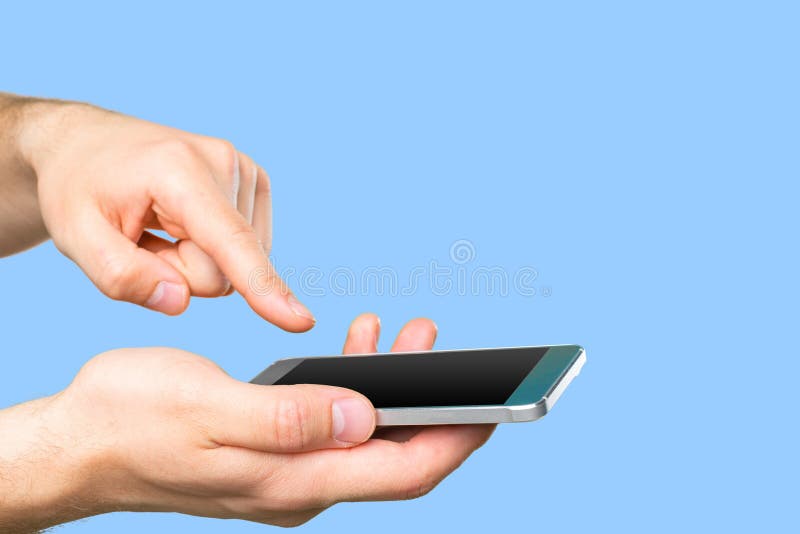 Man S Hand Holding Smartphone Stock Image - Image of smartphone ...