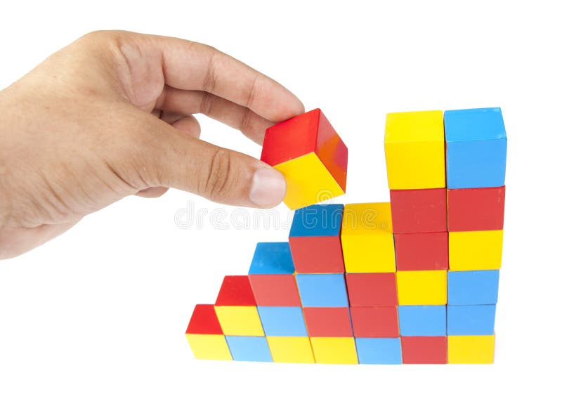 Man S Hand Holding Wooden Block Stock Photo - Image of leisure ...