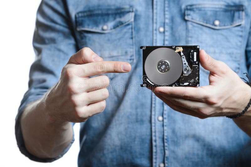 Man`s Hand Holds a 2.5 Inch Hard Drive. on White Background. Stock ...