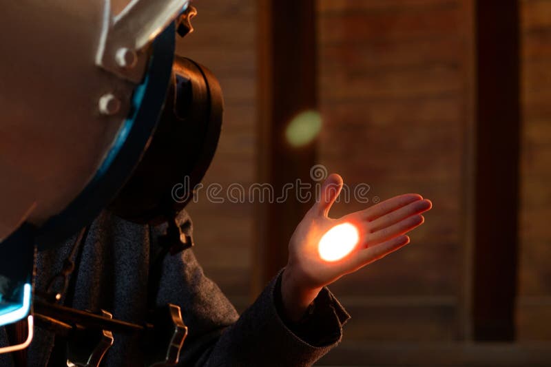 Man S Hand Illuminated by Focused Telescope Light Beam Stock Image ...