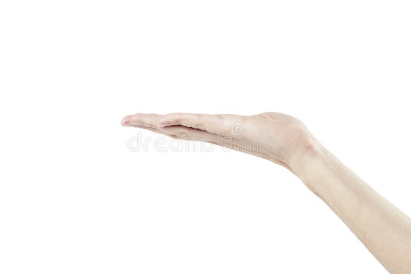 Man`s Hand Isolated on White, Open Hand Horizontal Stock Image - Image ...