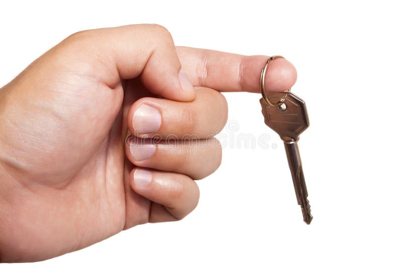 Businessman S Hand Holding Keys Stock Photo - Image of concept ...