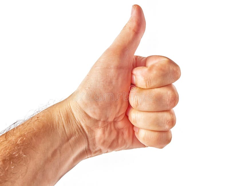 Man`s hand in like gesture stock photo. Image of adult - 99177806