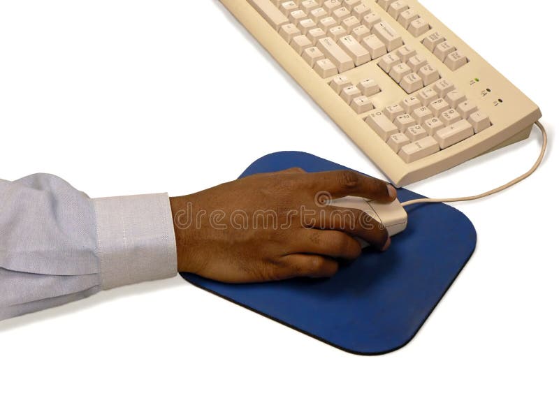 Man S Hand with Mouse and Keyboard Stock Image - Image of computer ...