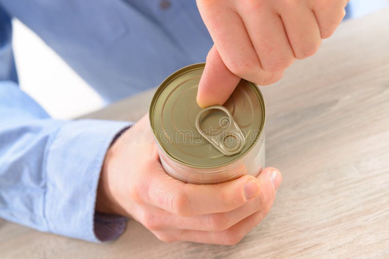 Man s hand opening can stock photo. Image of opening - 37492872