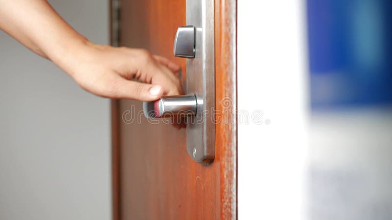 Man S Hand Opening Door Close Up Stock Footage - Video of knob, brass ...