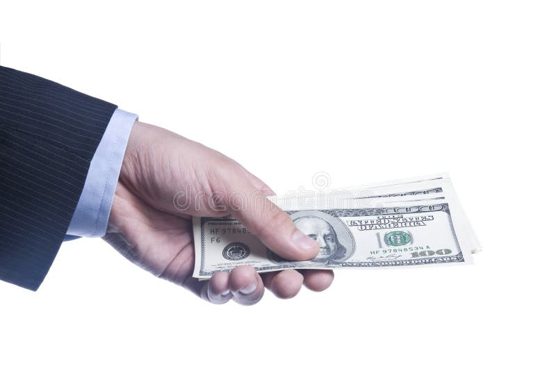 Man S Hand with a Pack of Dollars Stock Image - Image of cash, business ...