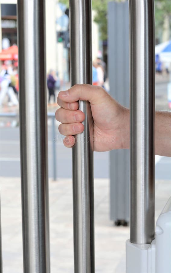 Man`s Hand on a Pole Inside a Tram Stock Image - Image of railway ...