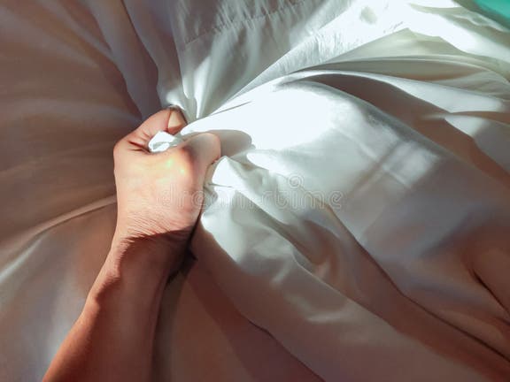 The Man`s Hand Pulled the White Sheets, Hand Mauled the White Sheets on ...