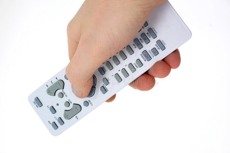 Man S Hand on a Remote Control with Light Beaming from Remote Stock ...