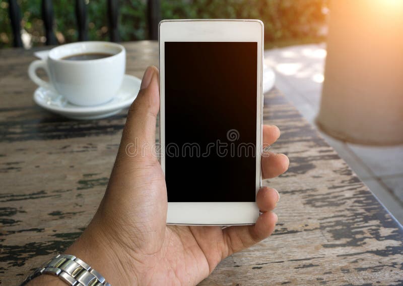 Man S Hand Shows White Smartphone in Vertical Position Stock Photo ...