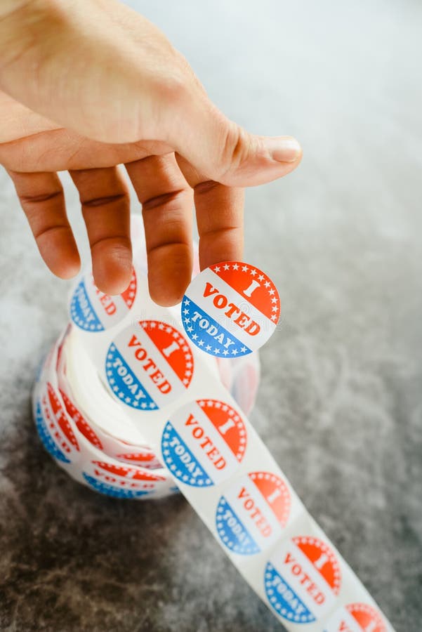 Man`s Hand Teaching that he Has Voted Today in the American Elections ...