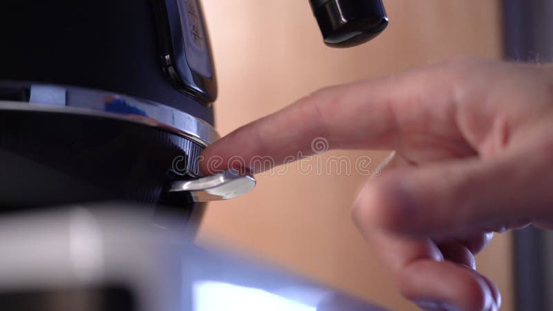 Man S Hand Turns on the Electric Kettle Button. Close-up Stock Footage ...