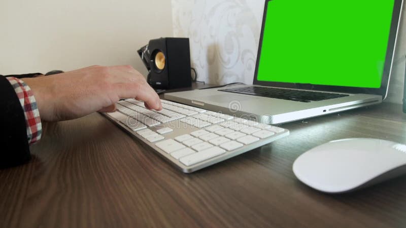 A Man S Hand Typing on a Keyboard Pc Green Screen Stock Video - Video ...