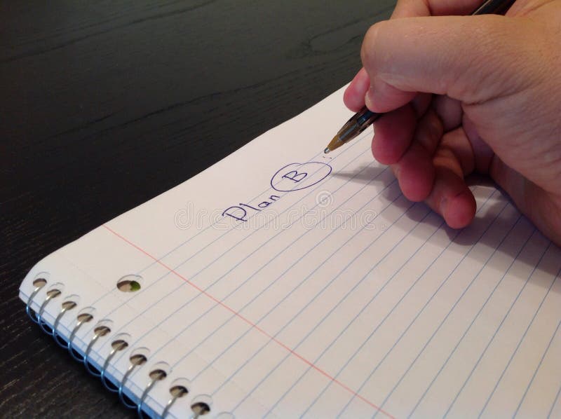 Man S Hand Writing Plan B Title on a Paper Sheet Stock Photo - Image of ...