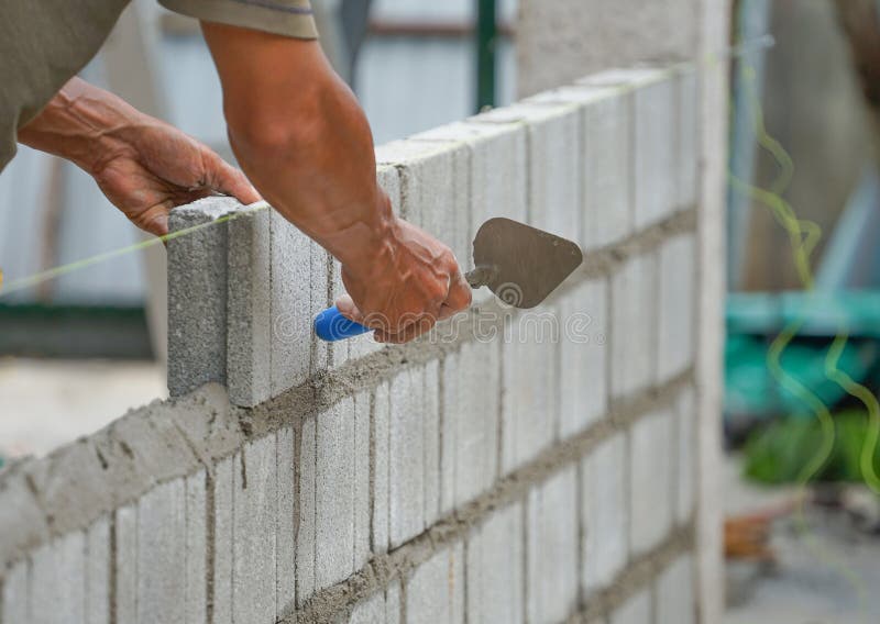 Hands of Bricklayer by the Work Stock Image - Image of handwork ...