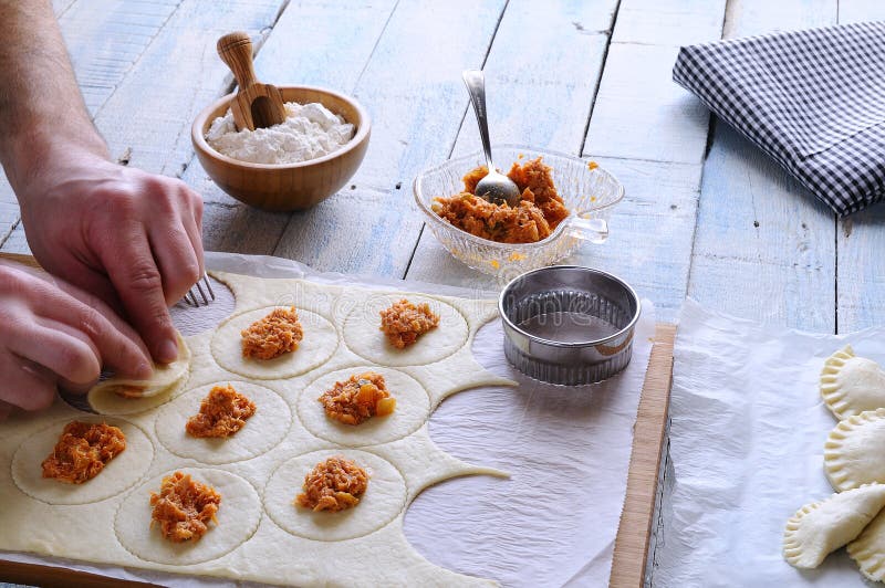 Man S Hands Making Dumplings Stock Image - Image of person, table: 63202627