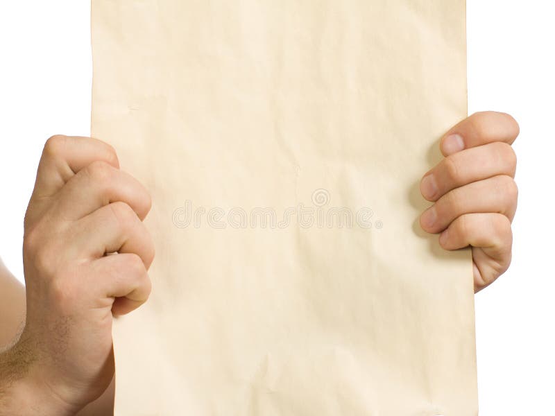 In Man S Hands an Old Paper Stock Photo - Image of grungy, paper: 17541300
