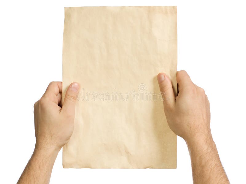 In Man S Hands an Old Paper Stock Image - Image of document, grungy ...