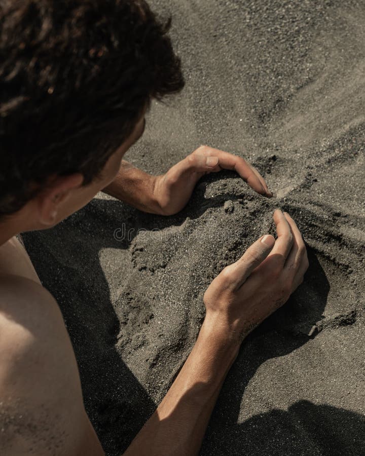 Man& X27;s Hands and Sand in Desert Stock Image - Image of season ...