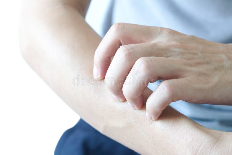 The Man`s Hands he Uses His Hands To Scratch His Back because of ...