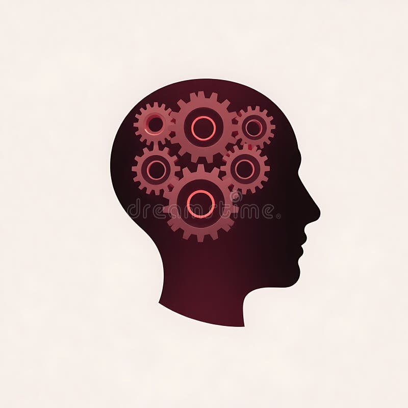 Mechanized Mind the Gears of Thought and Focus Stock Illustration ...