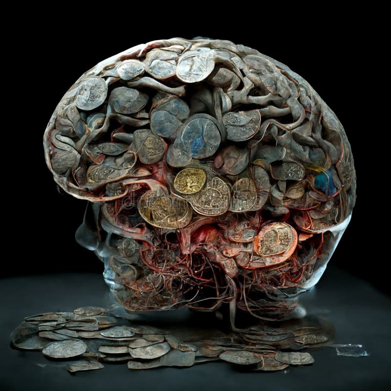 Man S Head Full of Money. AI Generated Stock Illustration ...