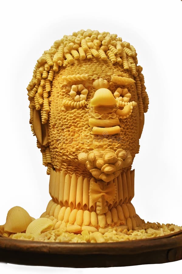 Man S Head is Made of Pasta. Stock Image - Image of merry, work: 28339023