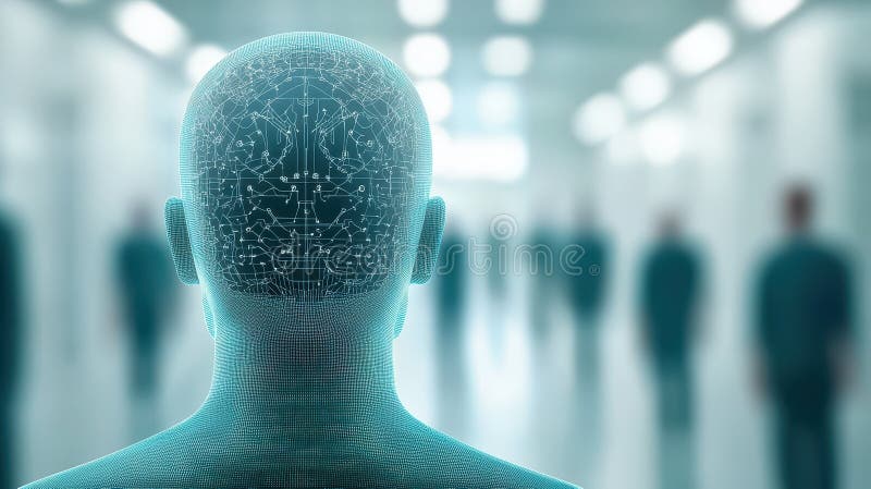 Man S Head with Network Overlay, Visual Representation of Global ...