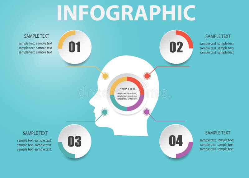 The Man`s Head Silhouette Infographic Vector Stock Vector ...