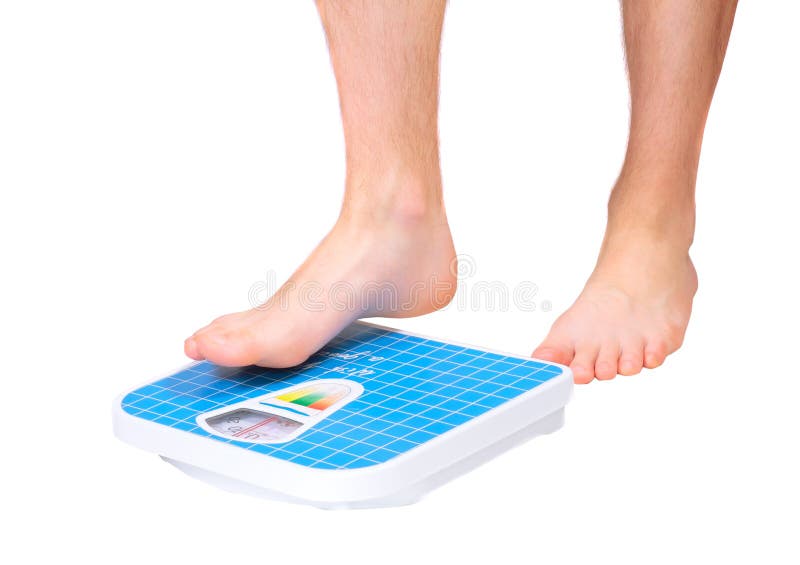 Man S Legs ,weighed on Floor Scale. Stock Photo - Image of figures ...