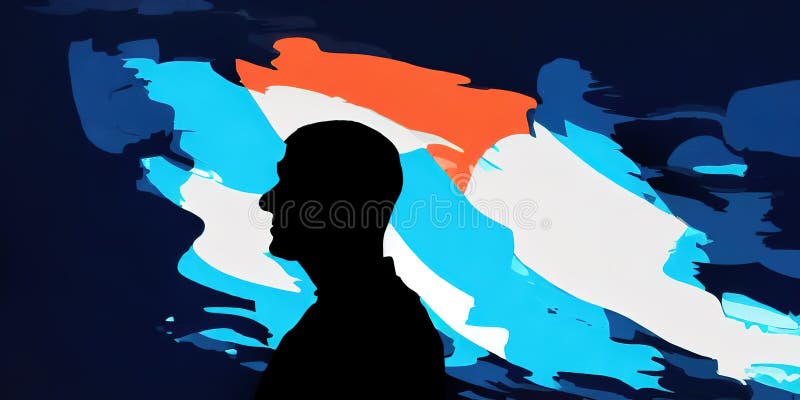 Man S Silhouette Facing the Challenges of the Mountain Stock ...