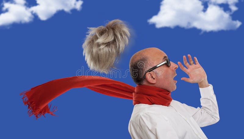 Man S Toupee Blown Away by Wind Stock Image - Image of sunglasses, wind ...